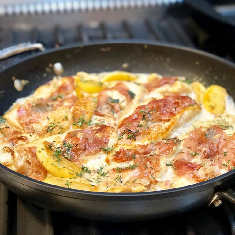 Chef Cristina Haaland | Escalopinho Frango com Moscato e Maças