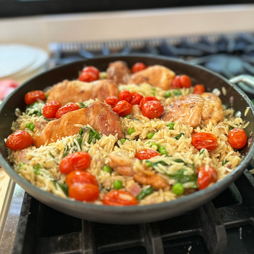 Chef Cristina Haaland | Risone com sobrecoxas de frango